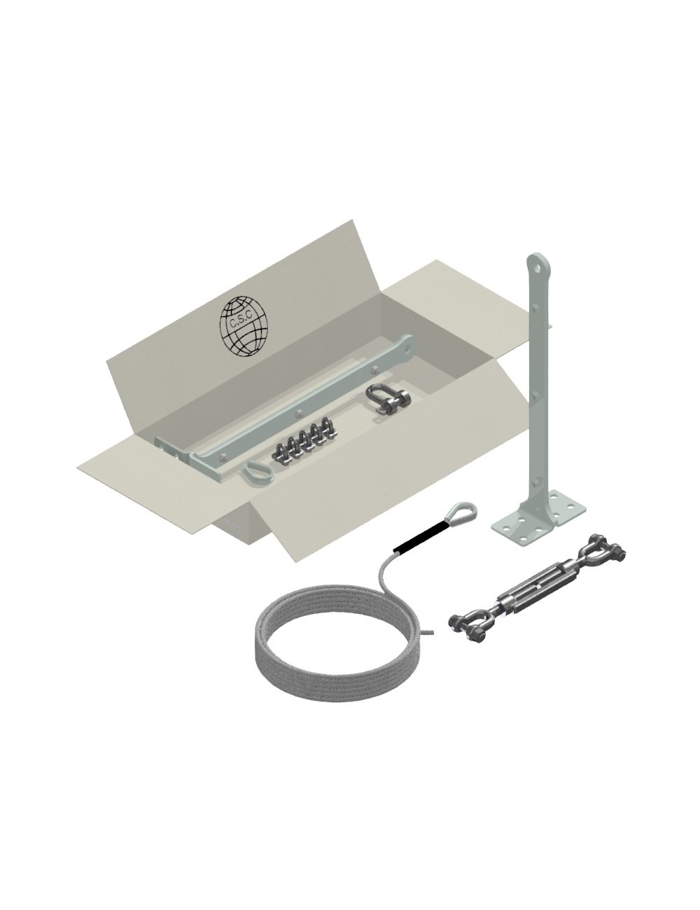 LINEA VITA BASE PIANA 8 metri altezza 40 palo deformabile